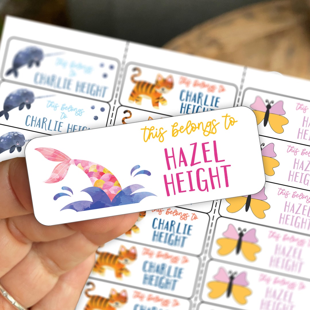 Girl School Supply Labels, This Belongs to Kids School Stickers, Back ...