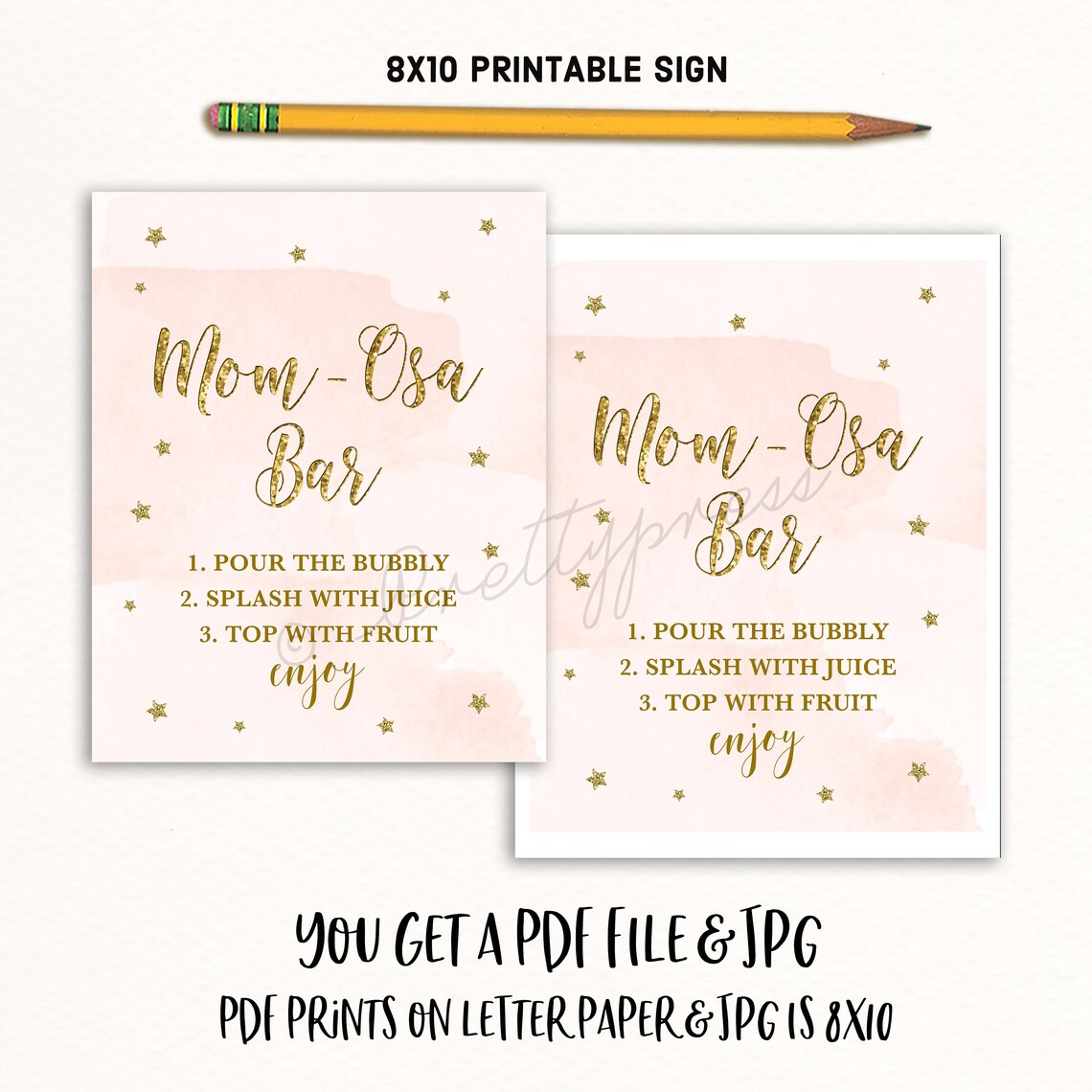 Momosa Bar Sign Mimosa Bar Sign INSTANT DOWNLOAD Sign Pink - Etsy