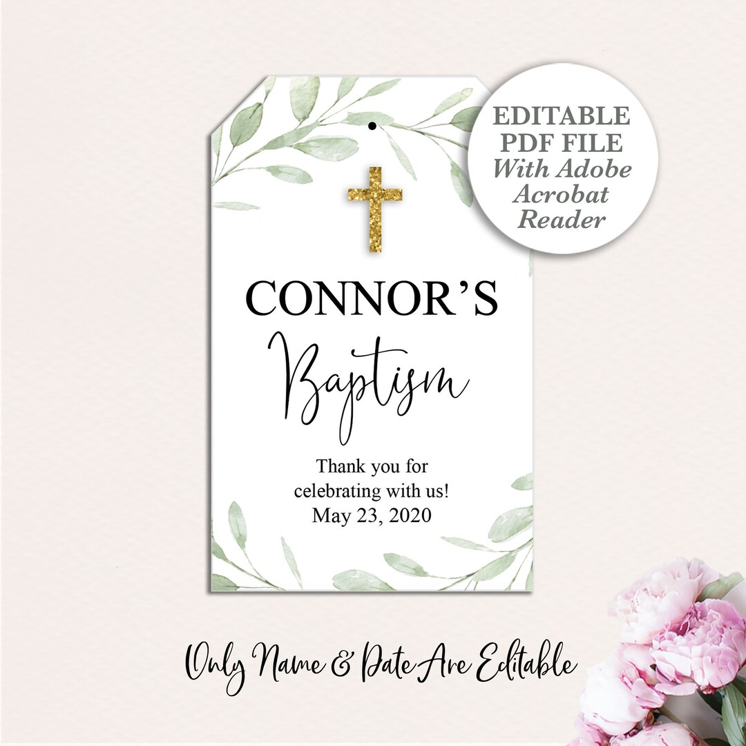 Baptism Favor Tags Boy, Boy Baptism Tags, Printable Baptism Favor Tags ...