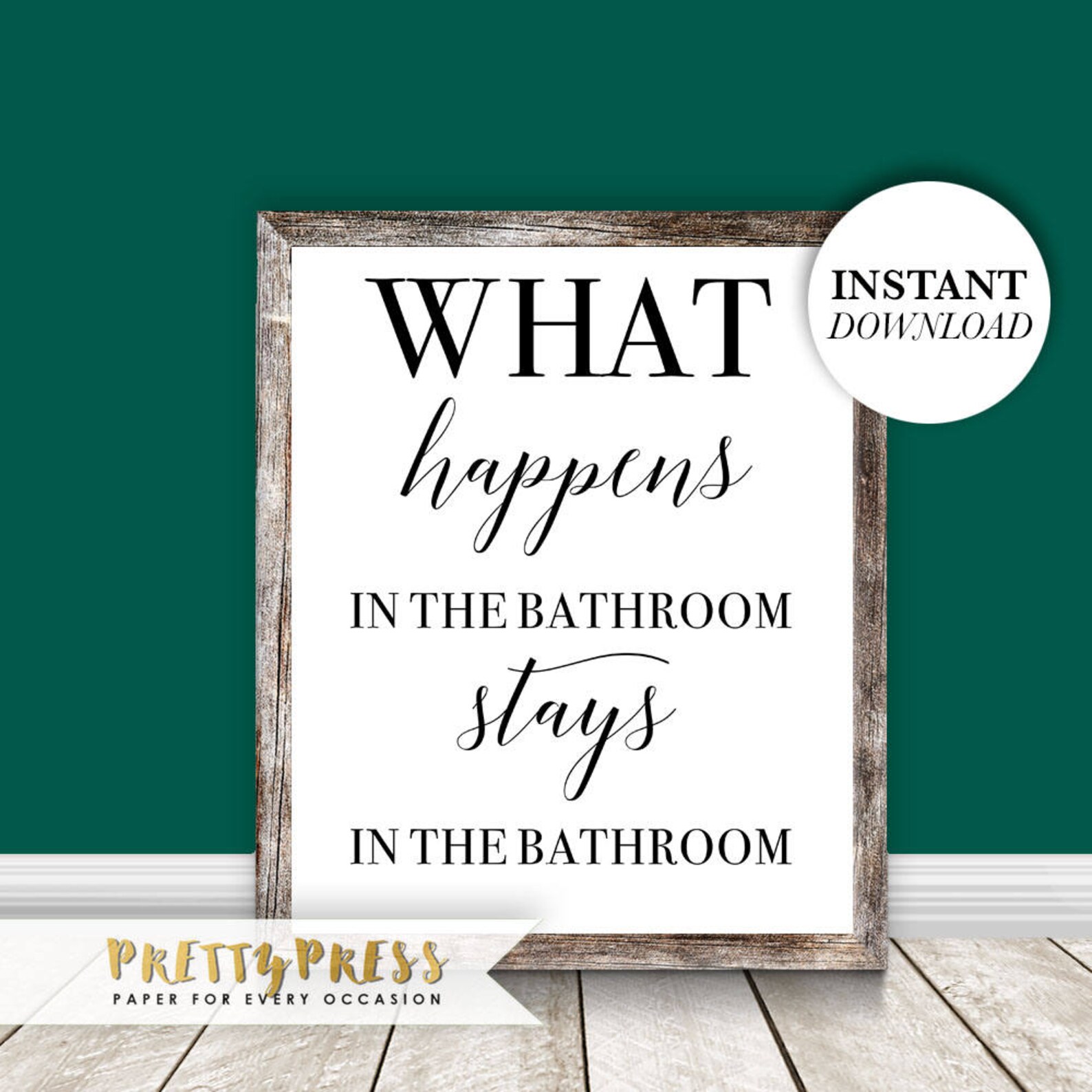 BATHROOM Wall Art Printable Art Wedding Sign Bathroom Art | Etsy