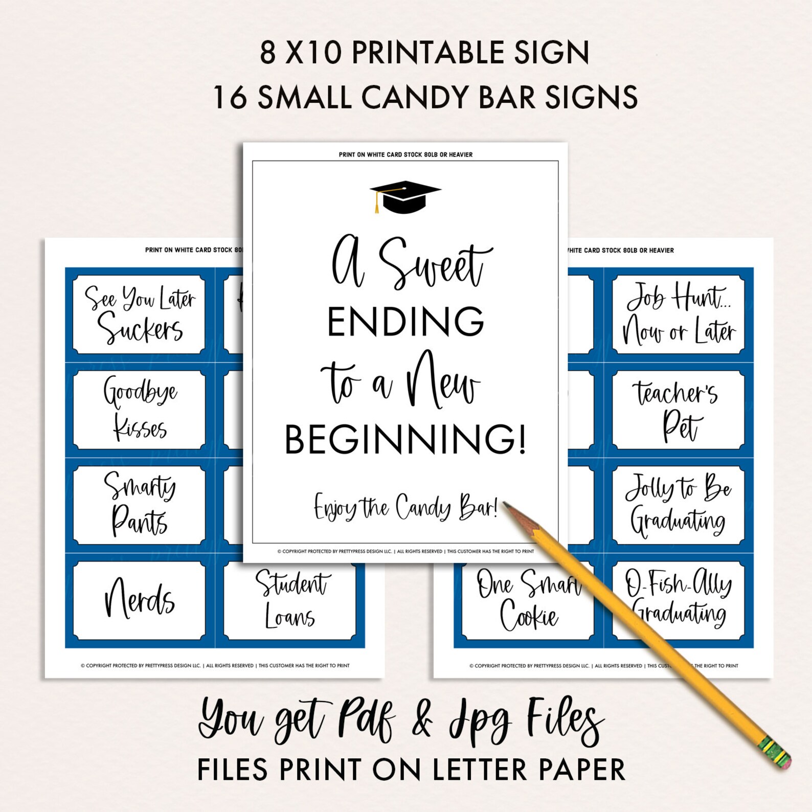 Graduation Candy Signs, Graduation Candy Bar Signs, Graduation Party ...