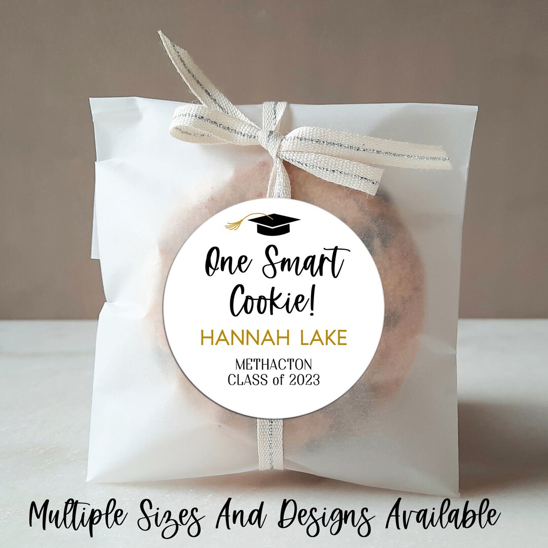 Graduation Cookie Favors, Graduation Stickers, One Smart Cookie ...