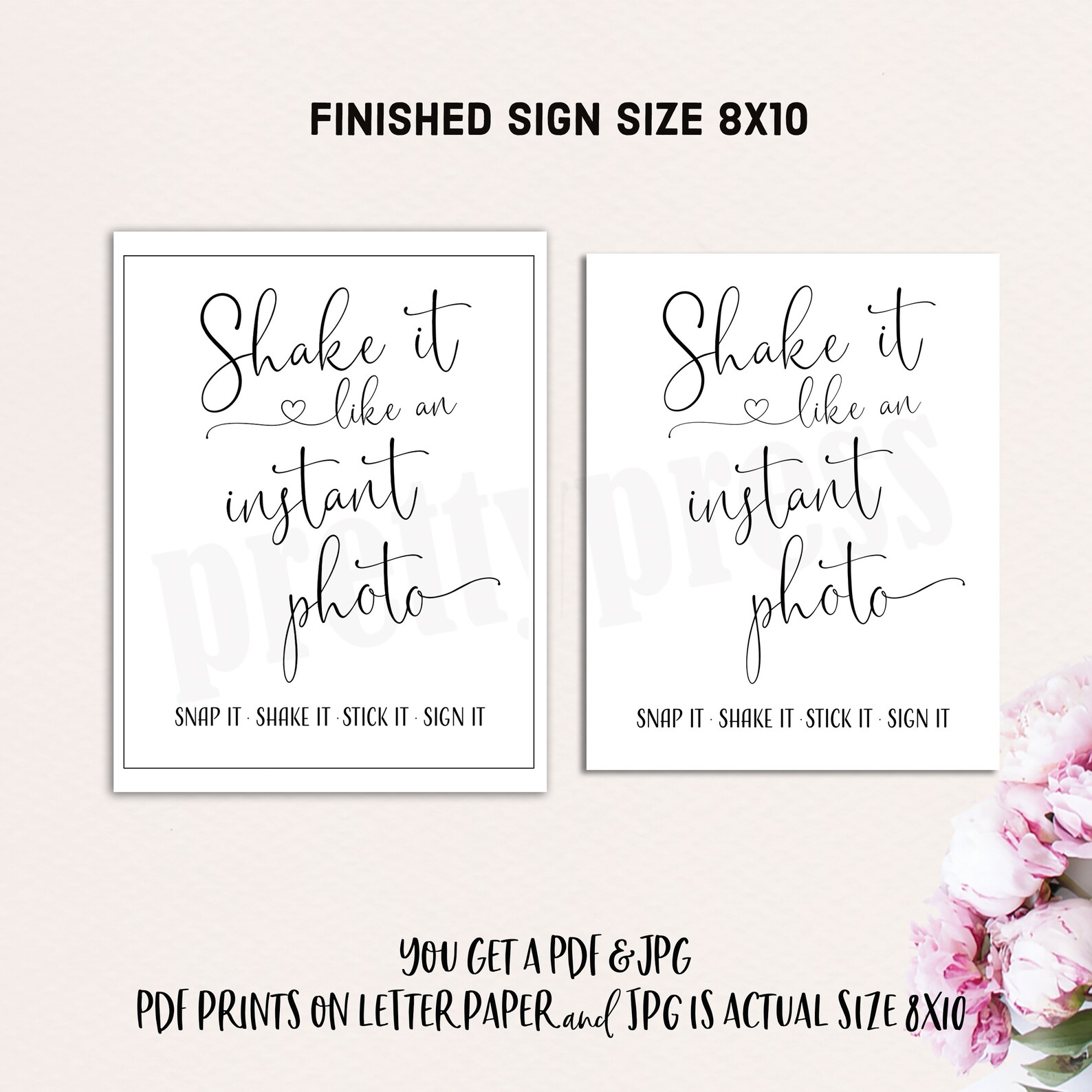 Shake It Like a INSTANT Photo SIGN Photo Guest Book Sign - Etsy