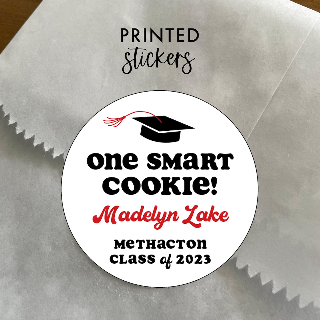 Graduation Party Favors, Graduation Stickers, One Smart Cookie Stickers ...