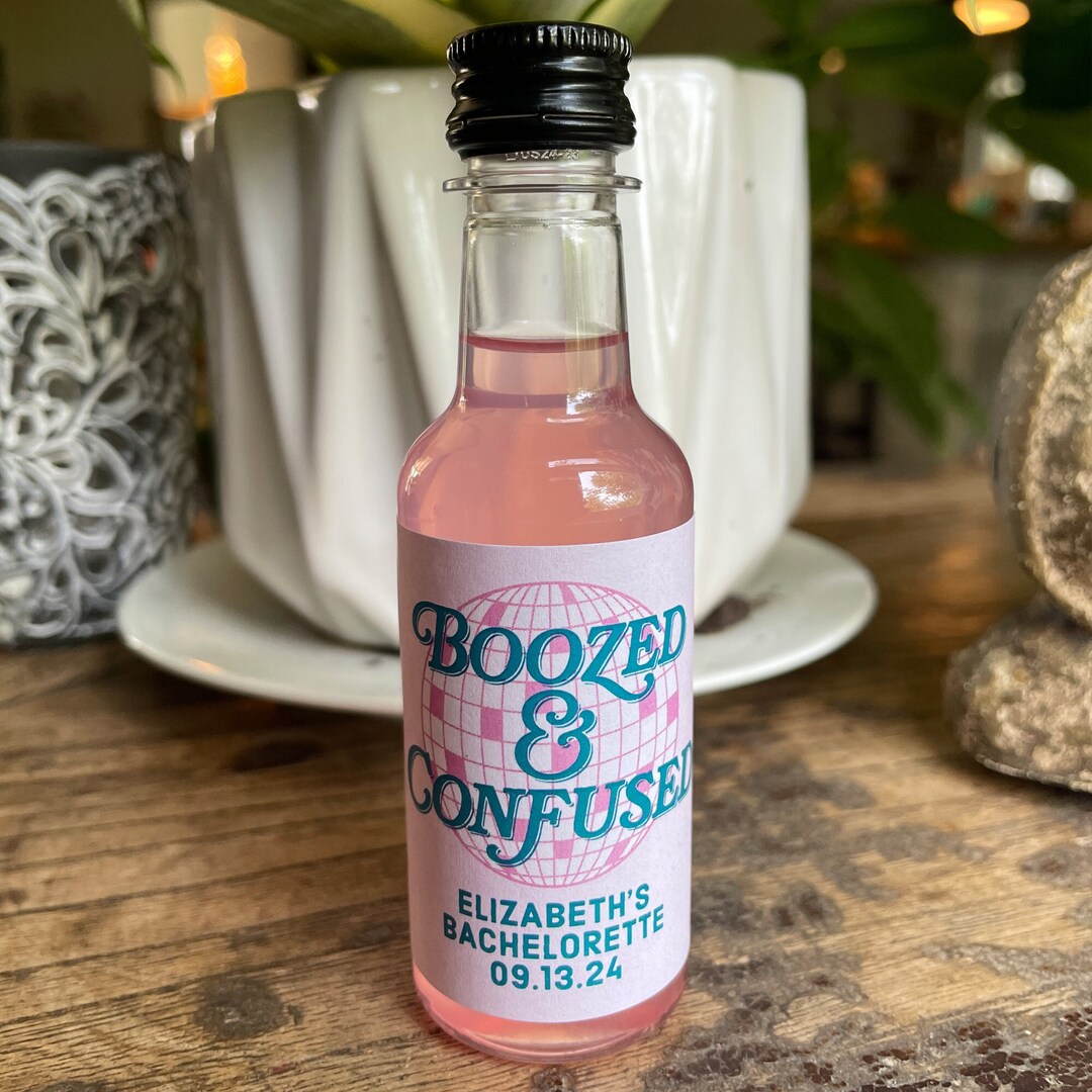 Mini Booze Bottle Label, Personalized Bachelorette Mini Booze Bottle ...