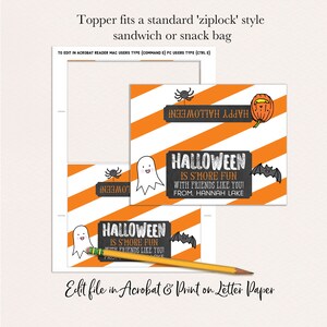 PRINTABLE Halloween Favor Tag, Editable Treat Bag Toppers, Smores Tags ...