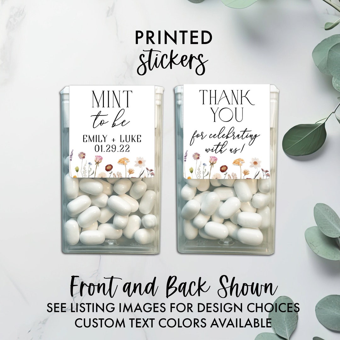 Floral Wedding Favors, Mint to Be Tic Tac Stickers, Wedding Favor ...