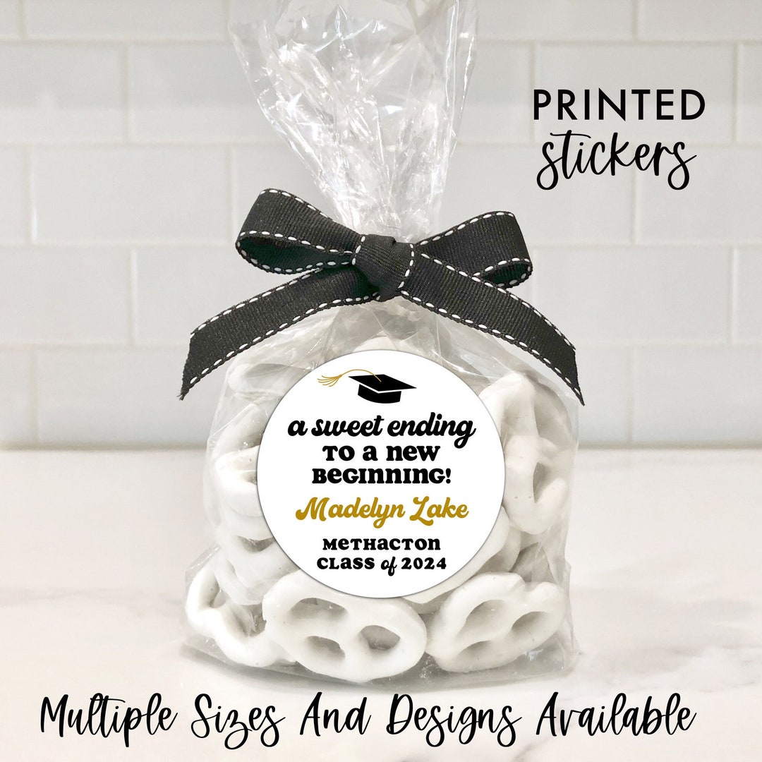 Personalized Graduation Stickers, A Sweet Ending Sticker, Graduation ...