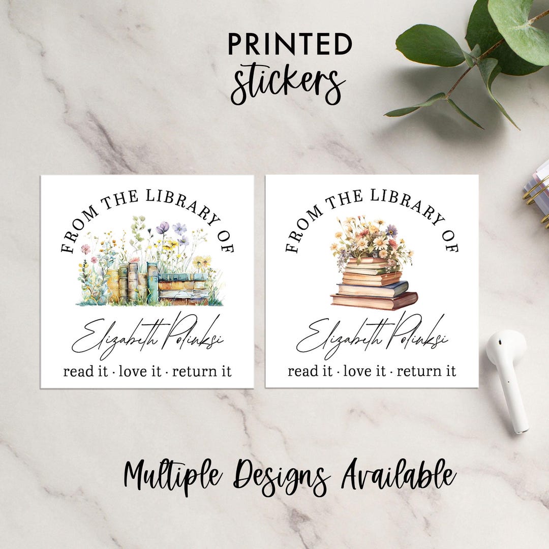 Book Labels for Personal Library, Personalized Book Label, Custom Label ...