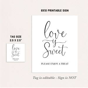 Love is Sweet Tags and Sign, Printable Wedding Favor Tags, Love is ...