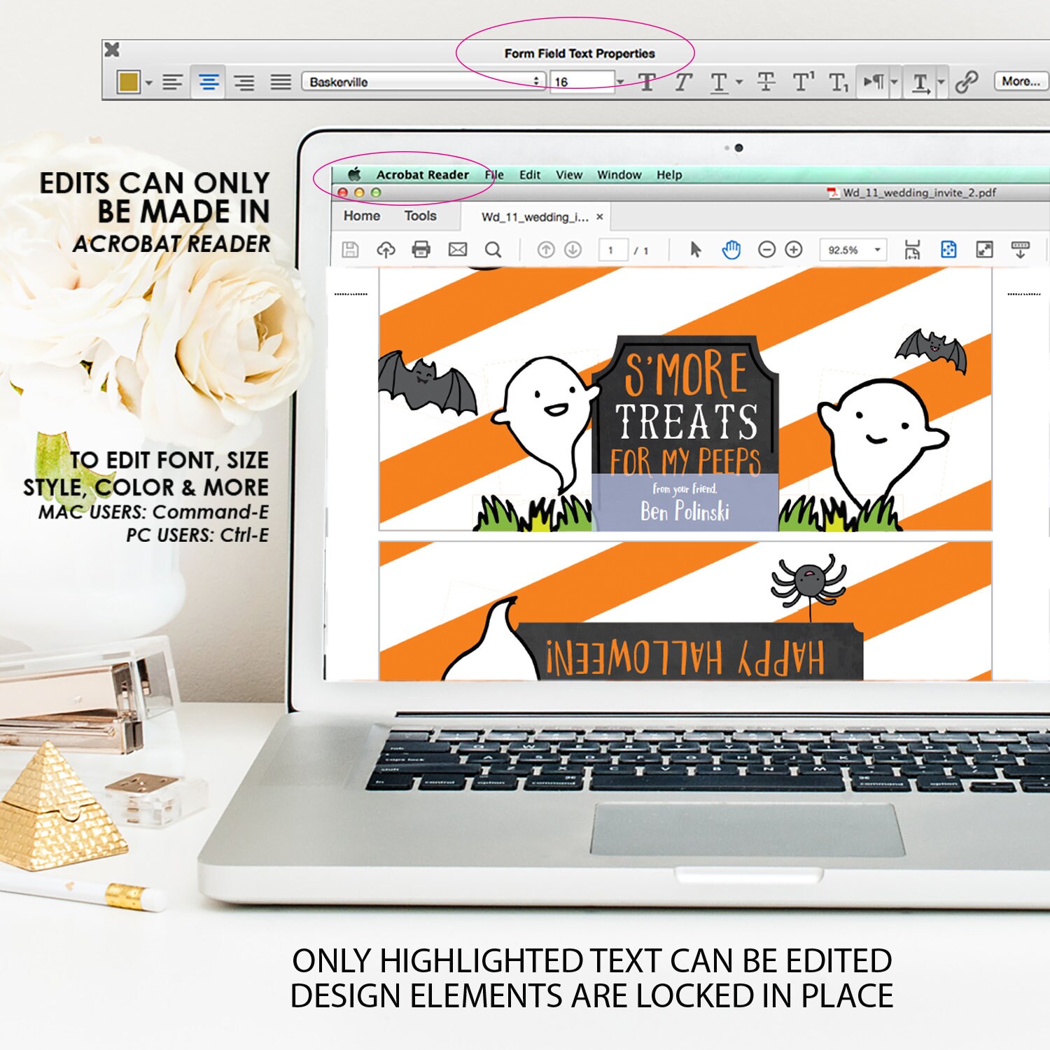 Halloween Treat Toppers Editable Treat Bag Toppers Smores | Etsy