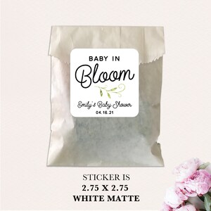 Baby in Bloom Stickers, Seed Packet Baby Shower Favors, Seed Packet ...