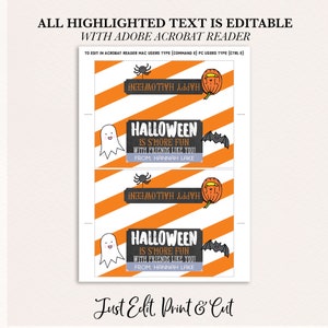 PRINTABLE Halloween Favor Tag, Editable Treat Bag Toppers, Smores Tags ...