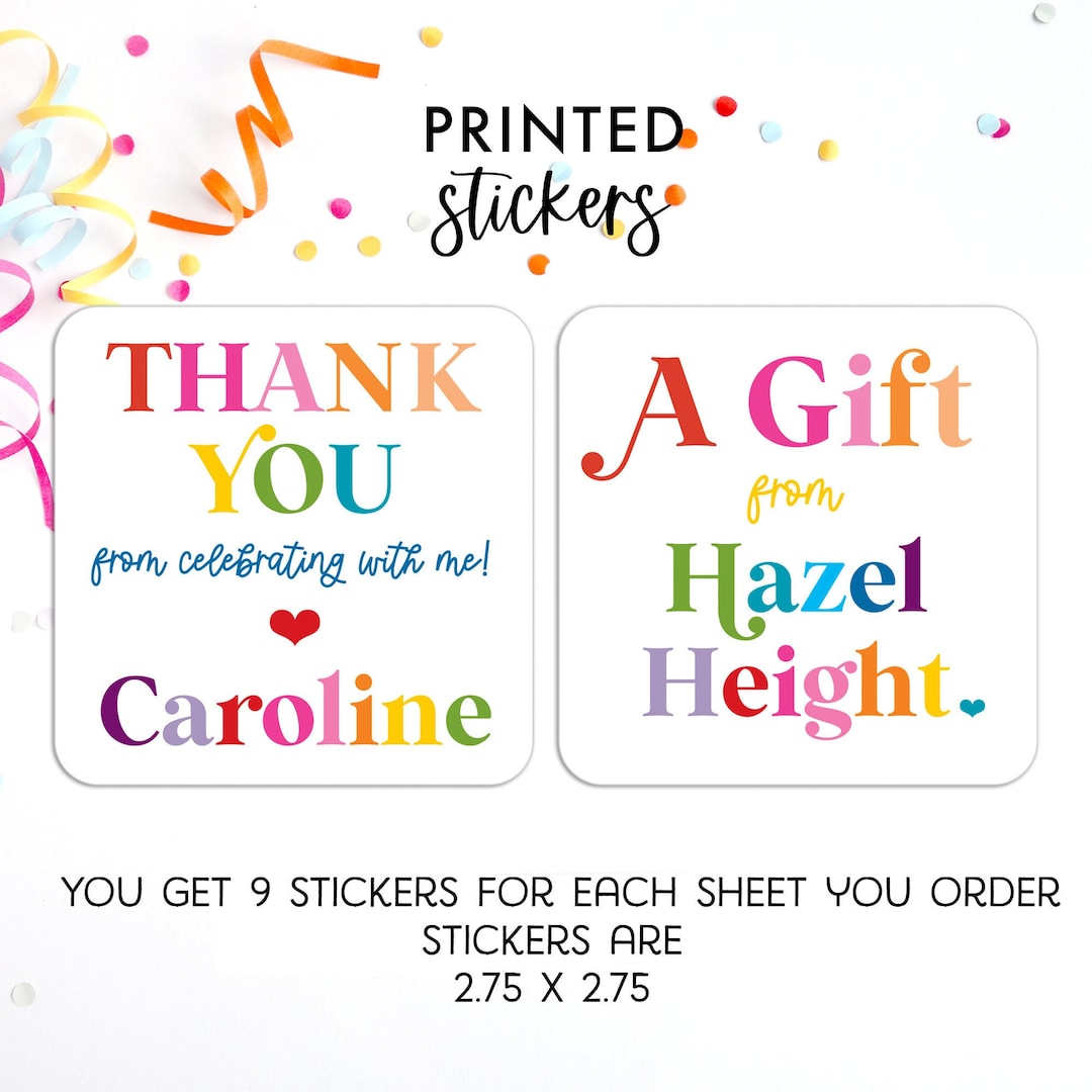 A Gift From Stickers, Colorful Birthday Stickers, Party Favor Gift ...