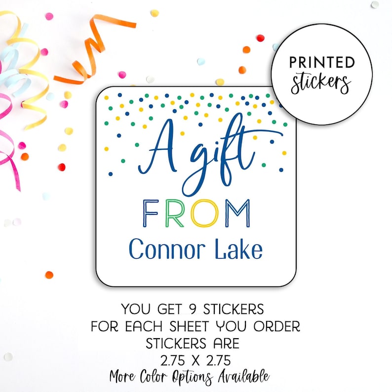 Boys Gift Tags Kids Gift Labels Printed Birthday Stickers - Etsy