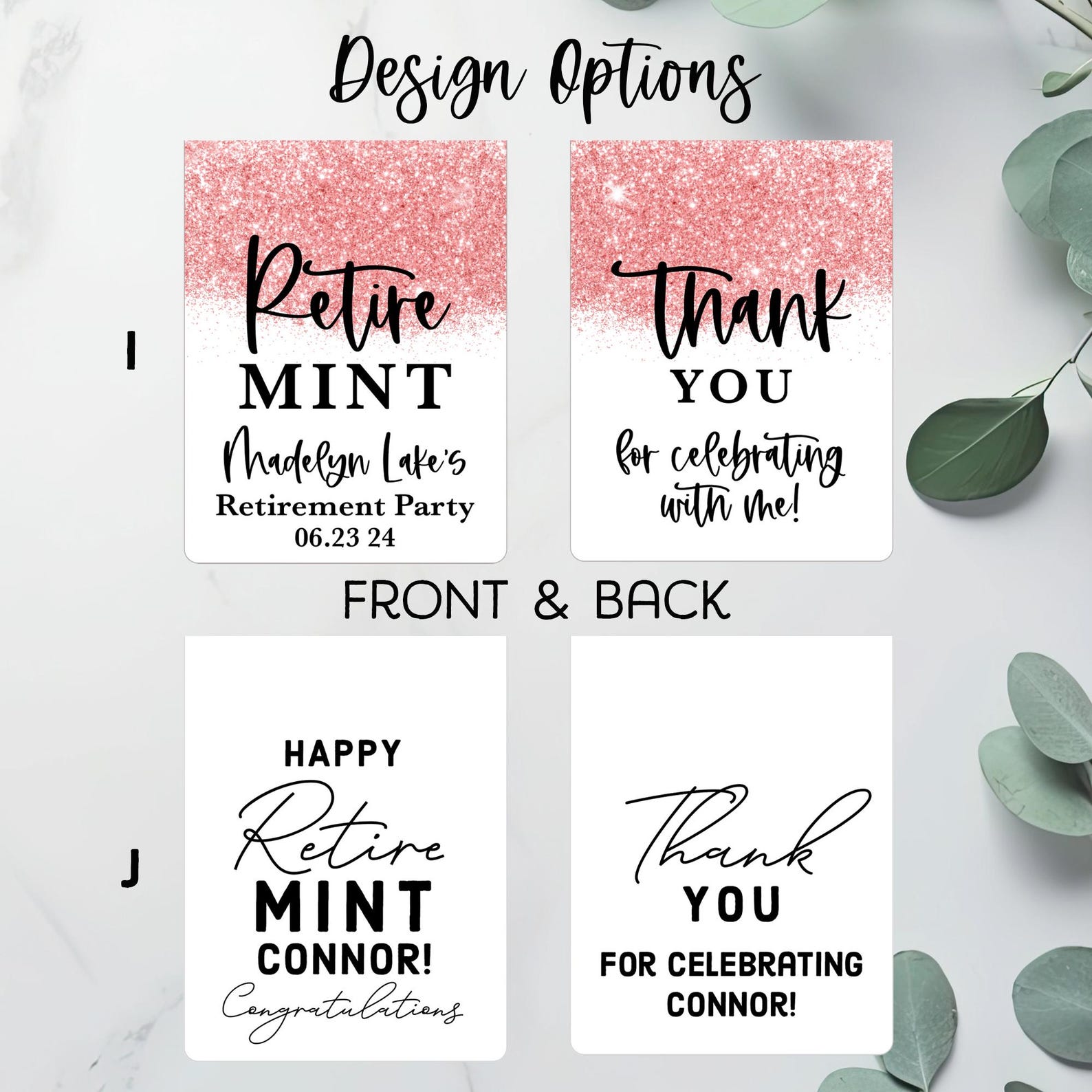 Retirement Favors, Mint Favor Labels, Mint Favor Labels, Retirement ...