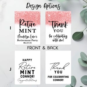 Retirement Favors, Mint Favor Labels, Mint Favor Labels, Retirement ...