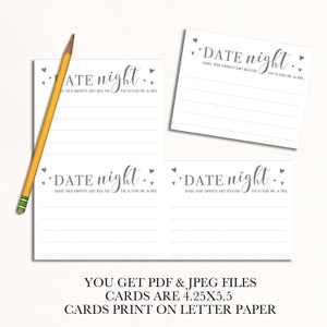 Date Night Sign, Date Night Jar Sign & Cards, Ball Jar, Printable Date ...