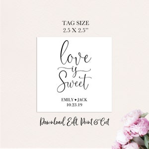 Love is Sweet Tags and Sign, Printable Wedding Favor Tags, Love is ...