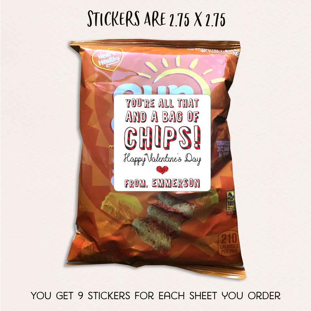 All That and a Bag of Chips, VALENTINE STICKERS, Kids Valentine Gift ...