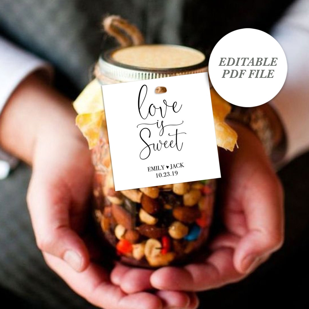 Love is Sweet Tags, Printable Wedding Favor Tags, Love is Sweet Tag ...