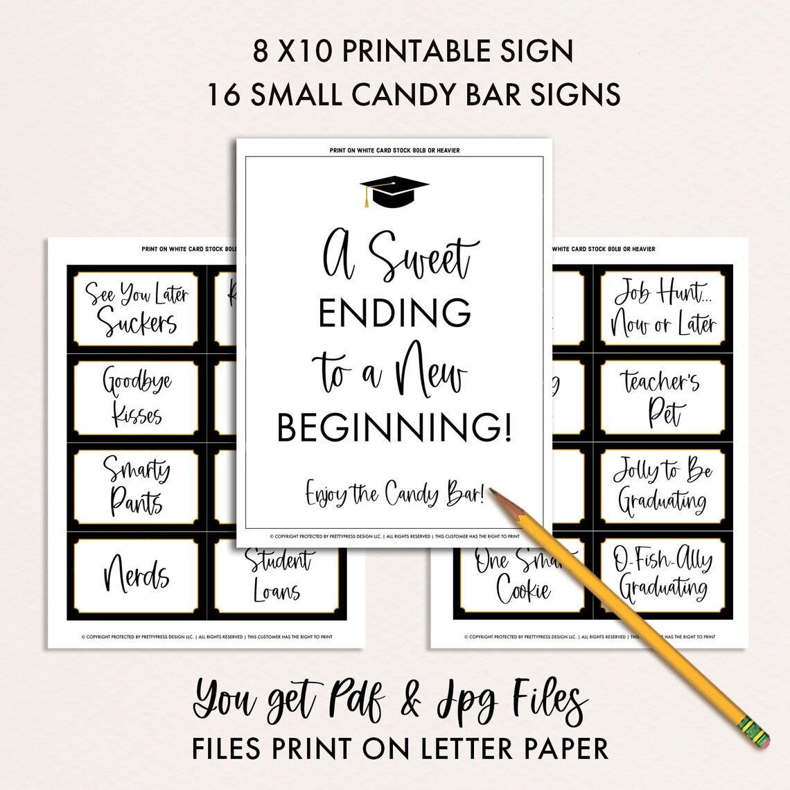 Graduation Candy Bar Signs, Graduation Party Decor, Grad Candy Bar ...