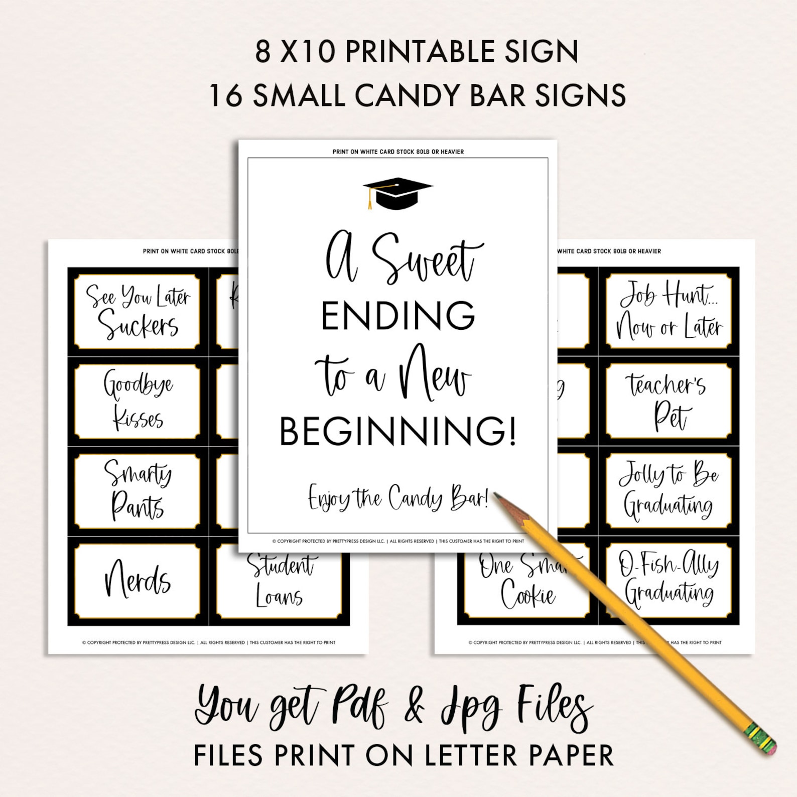 Graduation Candy Bar Signs, Graduation Party Decor, Grad Candy Bar ...