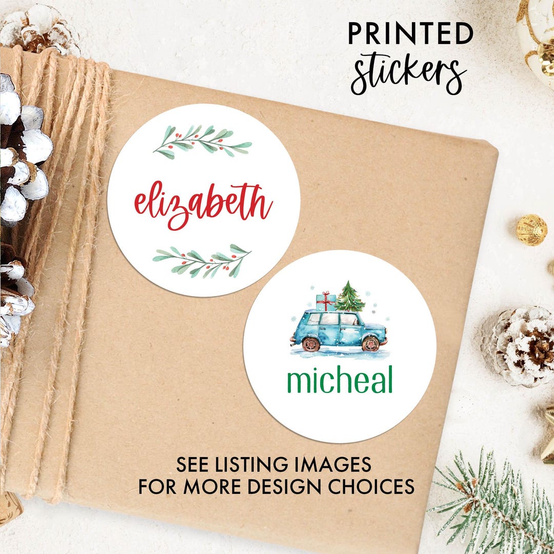 Christmas Name Stickers, Christmas Gift Stickers, Christmas Name Labels ...