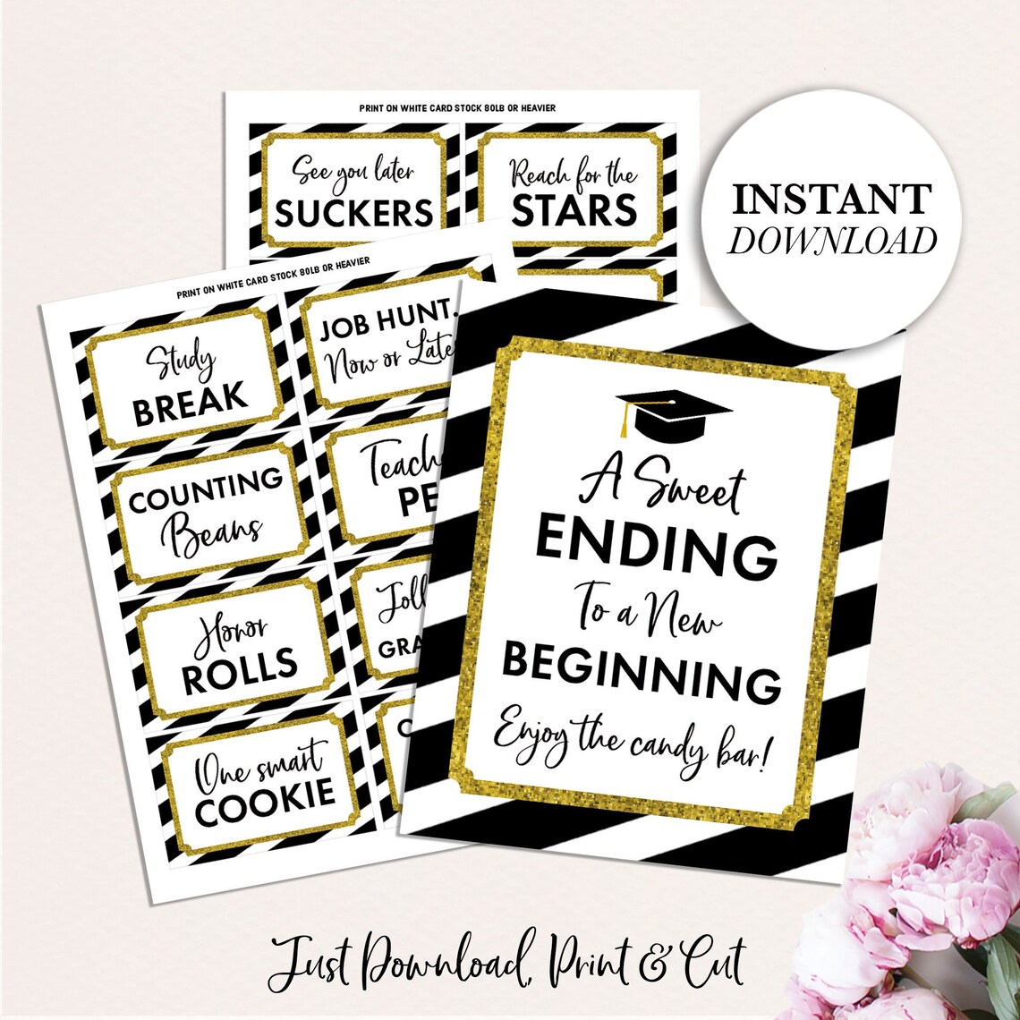 Graduation Candy Signs Graduation Party Decor Grad Candy | Etsy