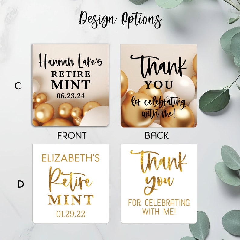 Retirement Favors, Mint Favor Labels, Mint Favor Labels, Retirement ...