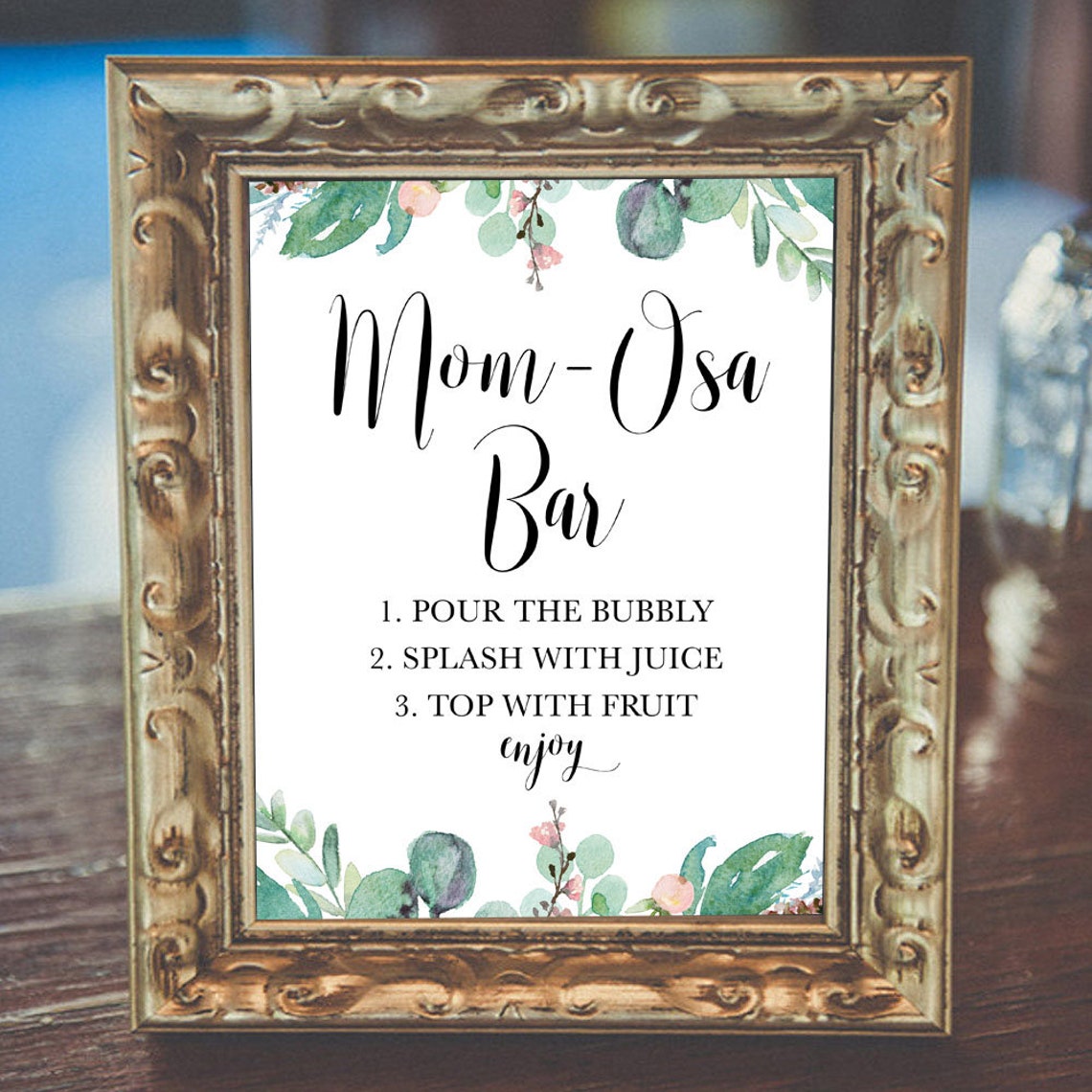 Mom-osa Bar Sign Momosa Sign Baby Shower Mimosa Sign Momosa - Etsy