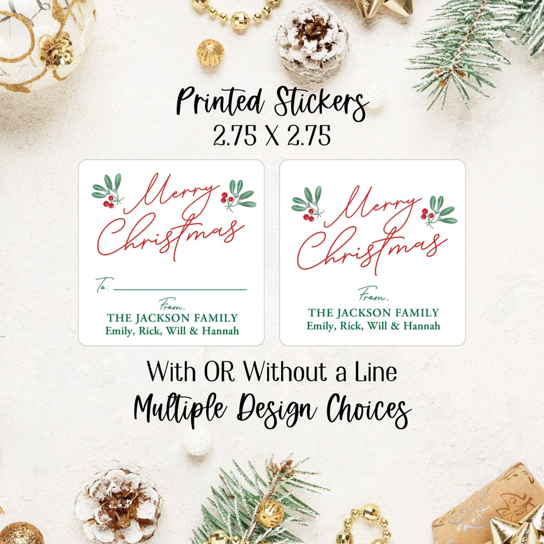Personalized Christmas Labels, Custom Holiday Labels, Christmas GIFT ...