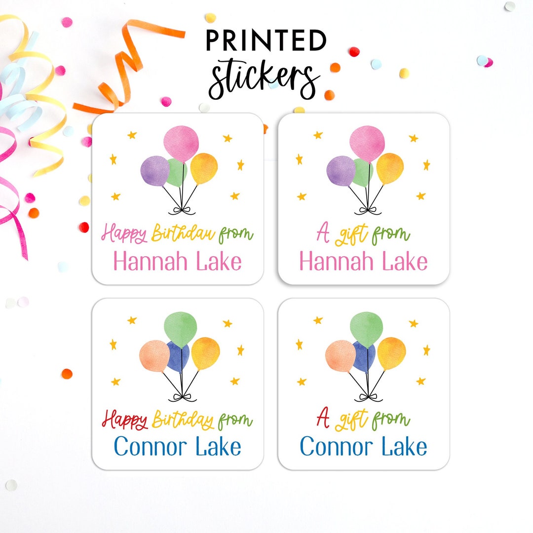 Custom Gift Stickers, Birthday Gift Stickers, Kids Gift Labels, Printed ...