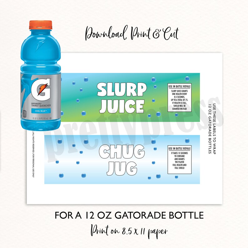 Gatorade Label SLURP Juice Chug Jug Printable Digital File | Etsy