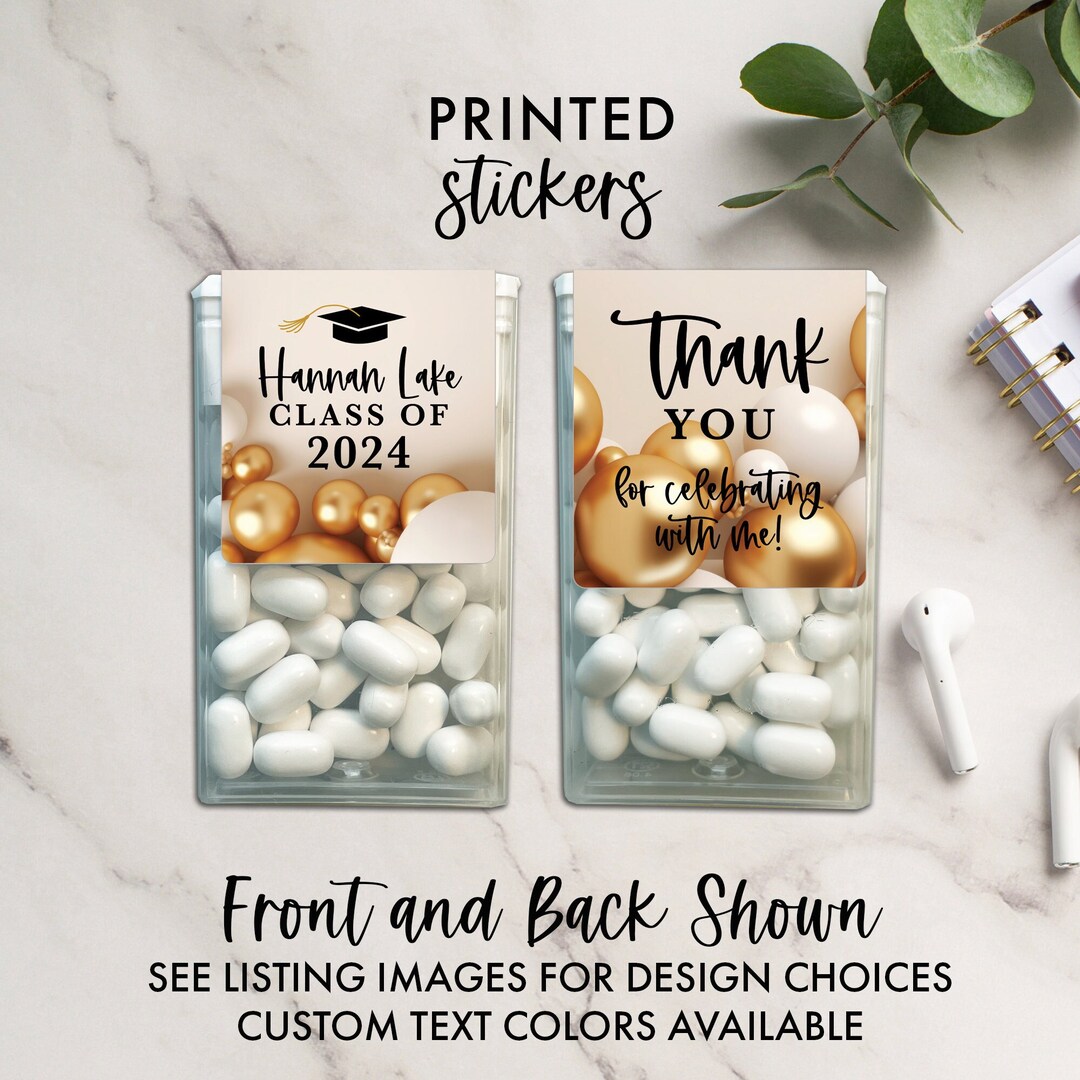 Graduation Party Favors, Graduation Mint Favor Stickers, Printed ...