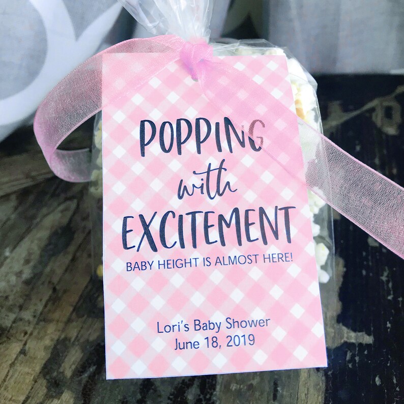 Popping With Excitement Tags EDITABLE Popcorn Favor Tag Baby - Etsy