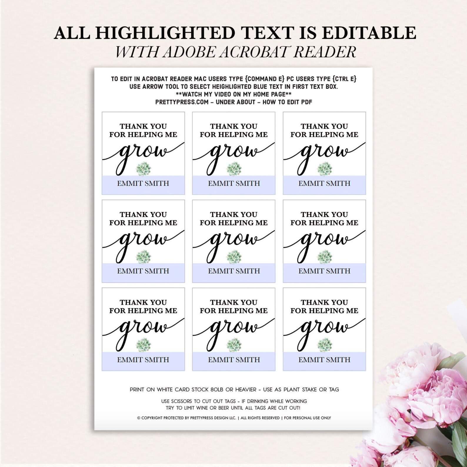 Teachers Printable Tag Helping Me Grow Tags Teachers Tag - Etsy