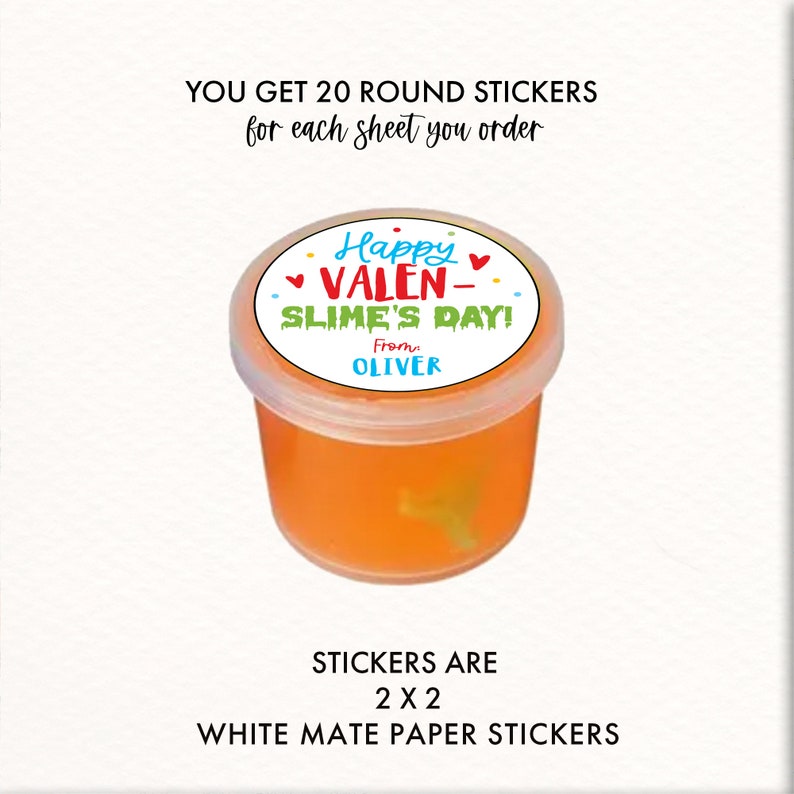 Slime Valentine, Slime Stickers, Kids Valentine Stickers, Valentine ...
