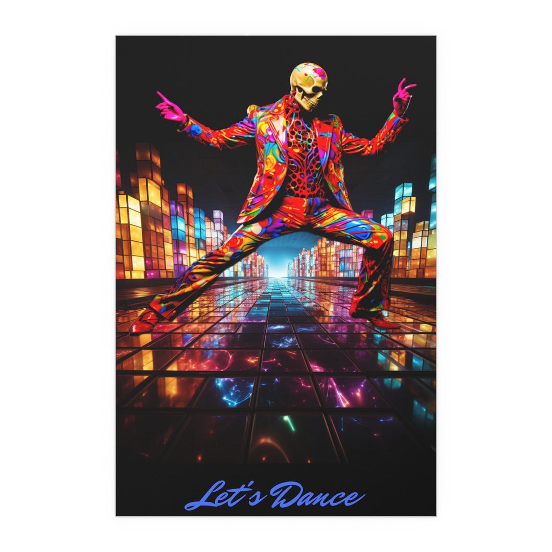 Skeleton Let's Dance Silk Posters, Colorful Indoor and Outdoor Print ...