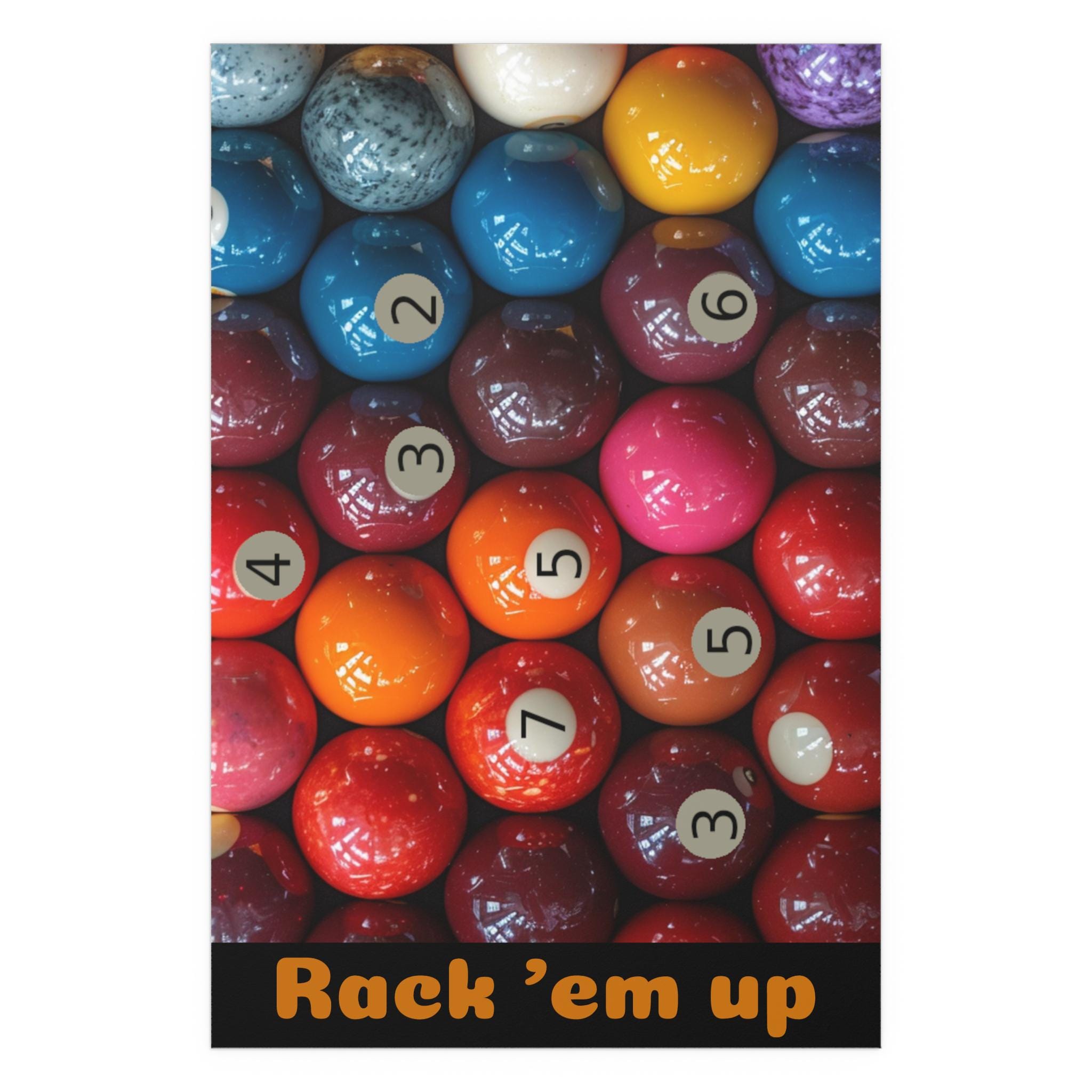 Billiard Balls Rack 'em up Silk Poster, Indoor and Outdoor Print, Teen ...