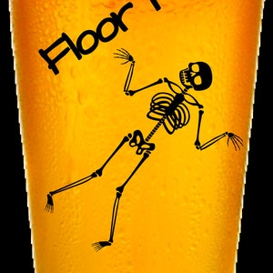 Pint Beer Glasses, Set of SIX, Skeleton One to Five Finger Full ...