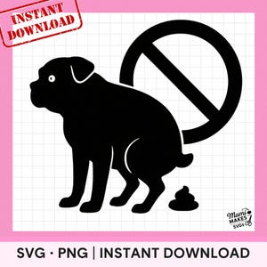 Humorous Dog Pooping SVG Cut File for Cricut, Silhouette - Instant ...