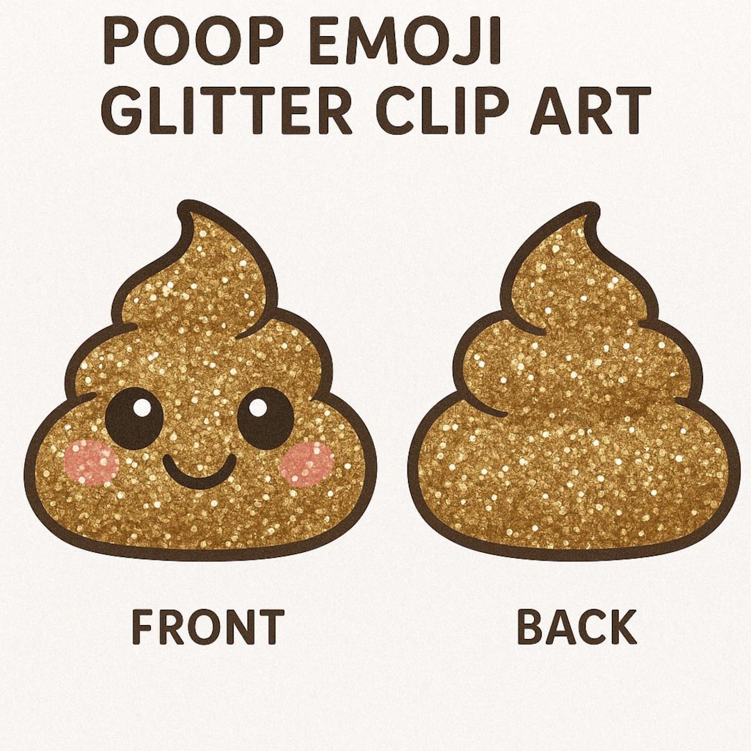 Sparkly Poop Emoji SVG & PNG, Kawaii Clipart for Cricut, Tumblers ...