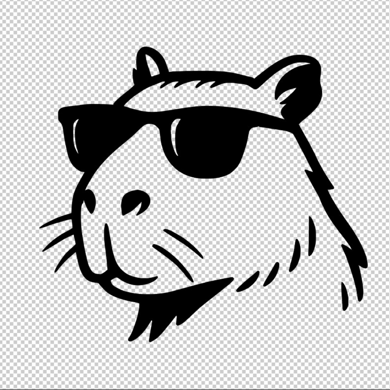 Capybara SVG Png Dxf Eps, Quirky Animal Clipart With Sunglasses for ...