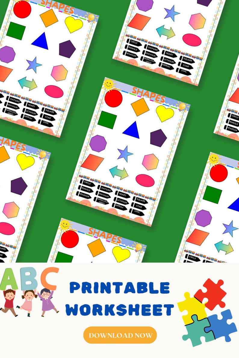 Fun and Educational Children's Printable Worksheet Shapes and Colors ...