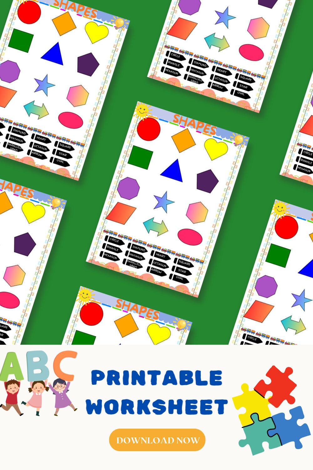 Fun and Educational Children's Printable Worksheet Shapes and Colors ...