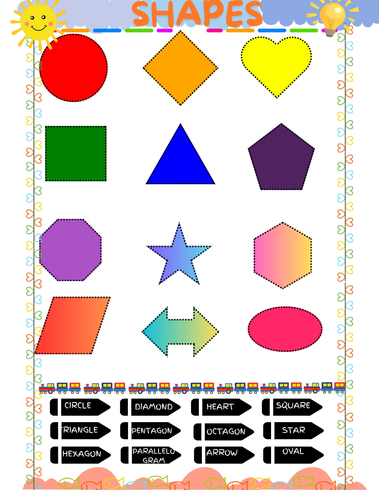 Fun and Educational Children's Printable Worksheet Shapes and Colors ...
