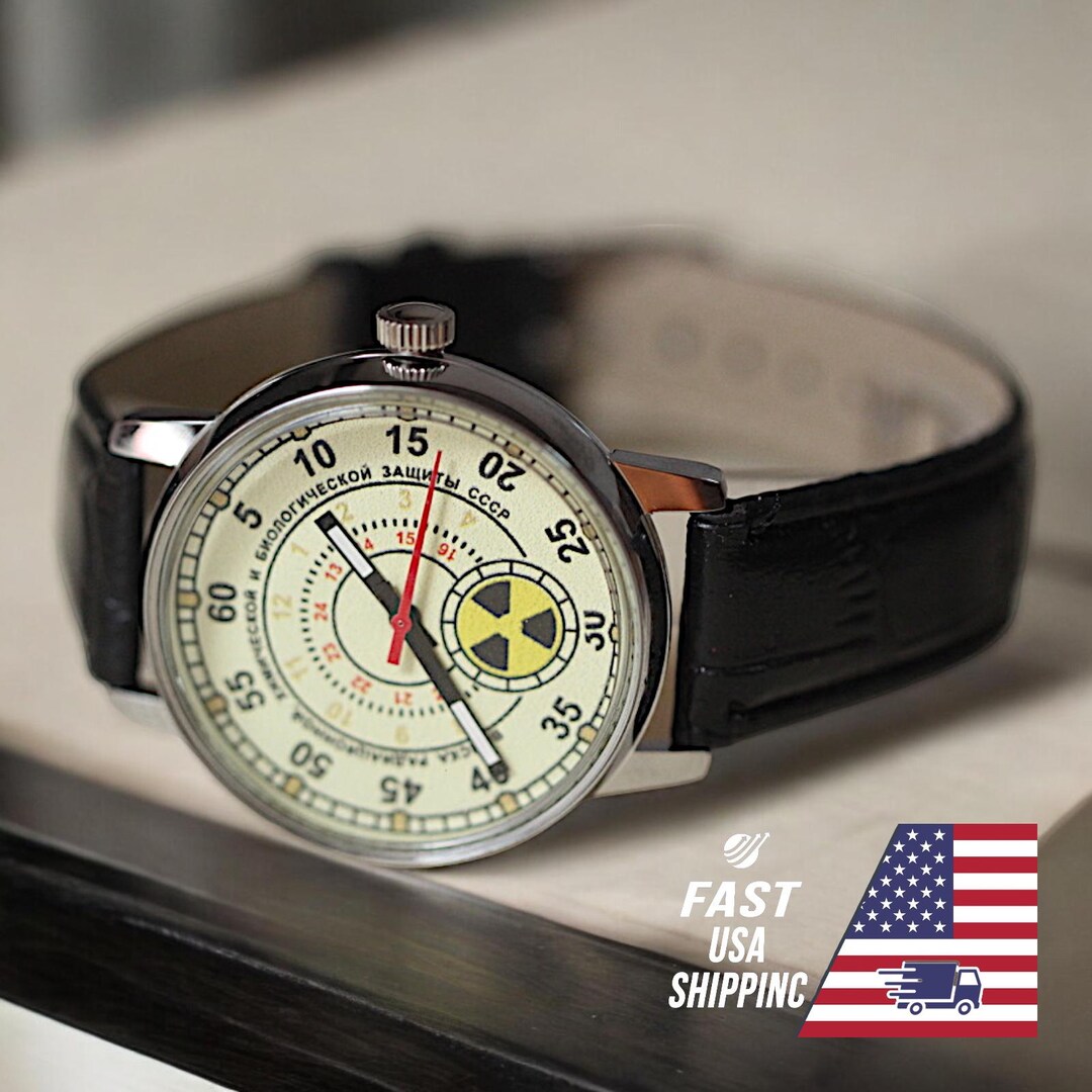 From USA Pobeda Radiation Watch Russian Vintage Analog Soviet Men's ...