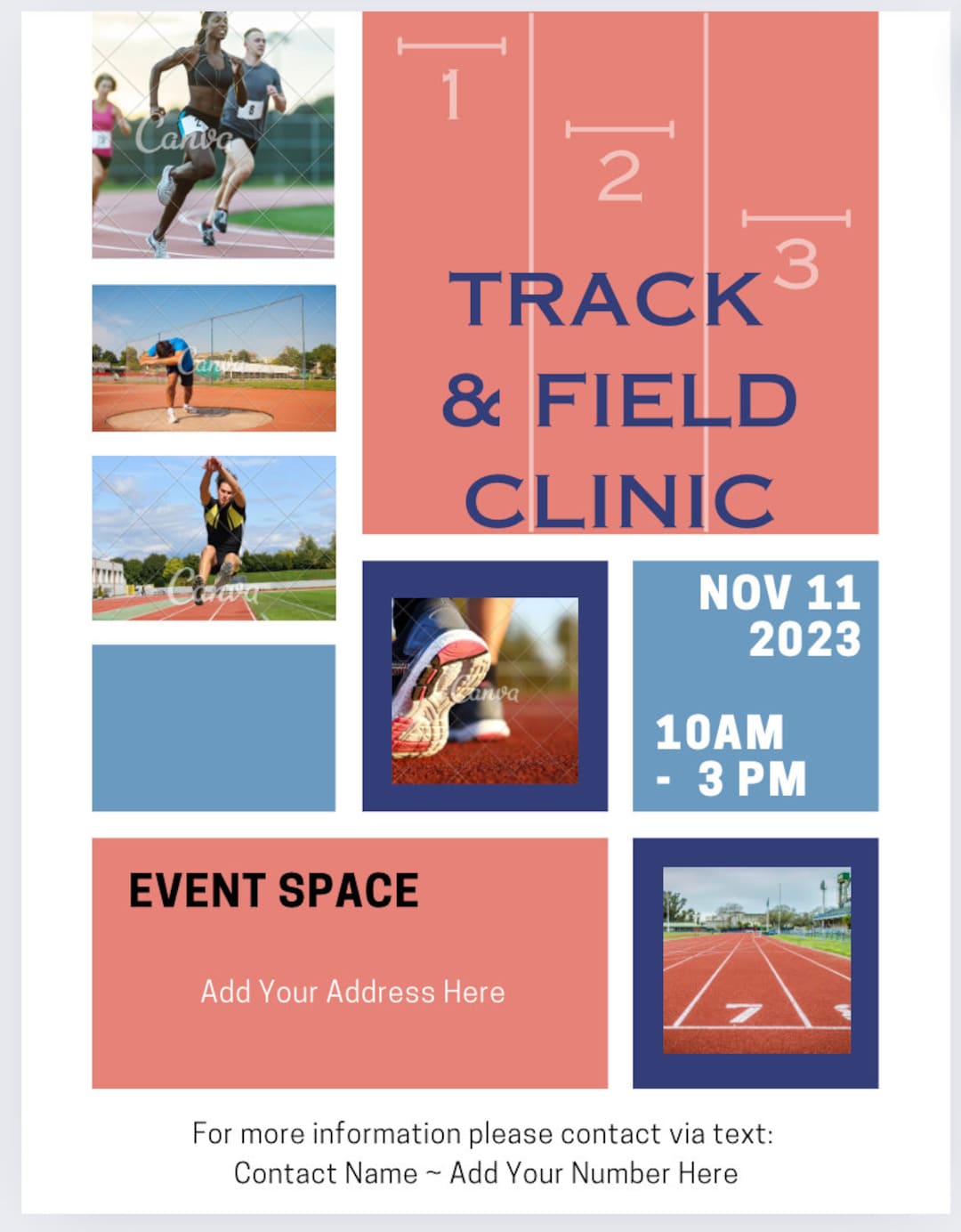 Track and Field Clinic Event Flyer Digital Template - Etsy