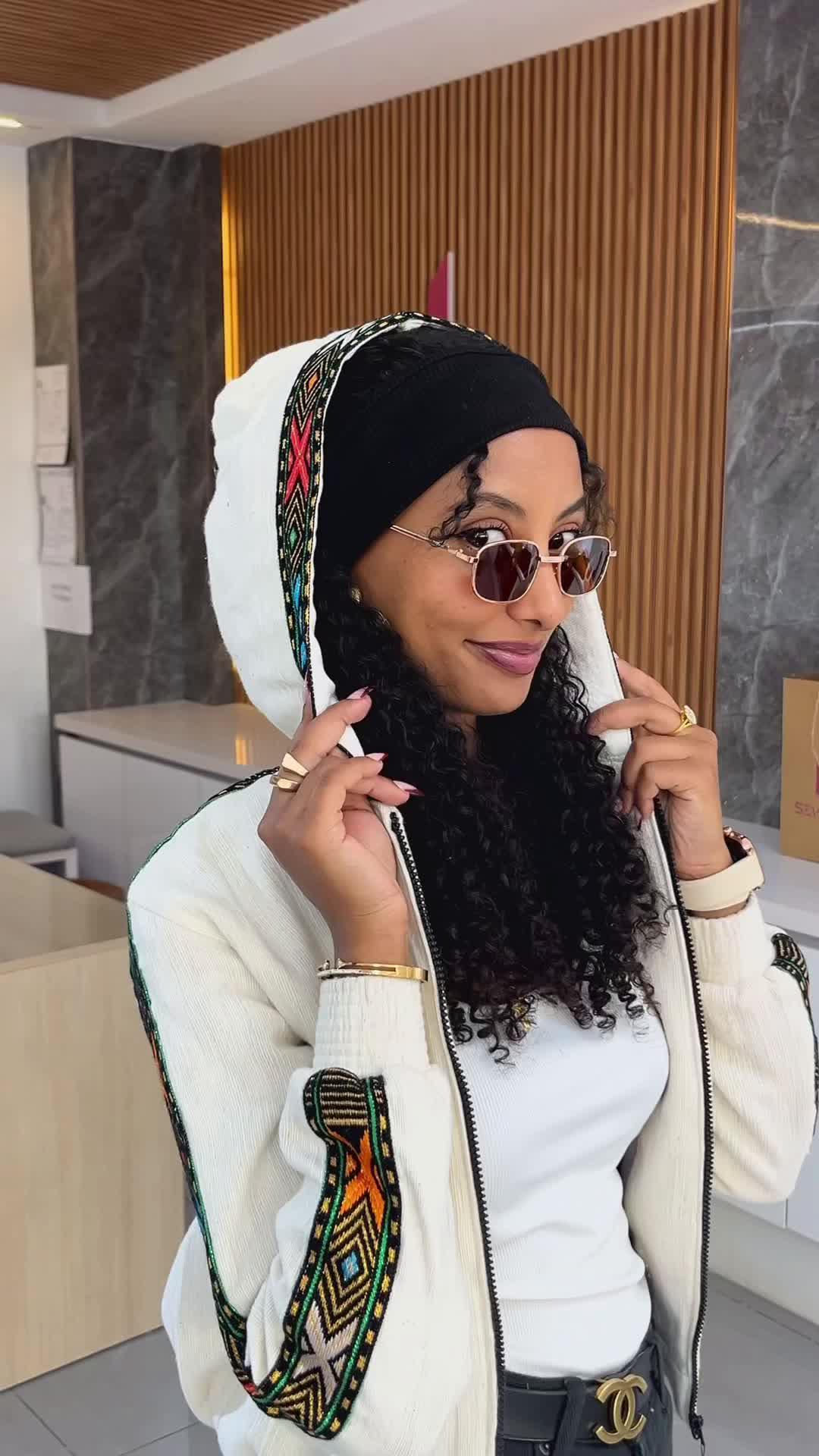 Habesha Fetil Gabi Jacket – Ethiopian Zip-up Hoodie With Telet – Unisex ...